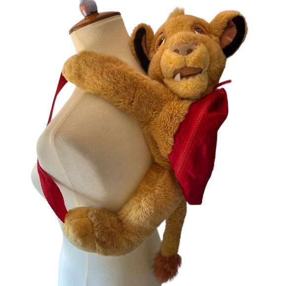 Disney | Other | Vintage Disney The Lion King Plush Back Pack Simba Bag ...